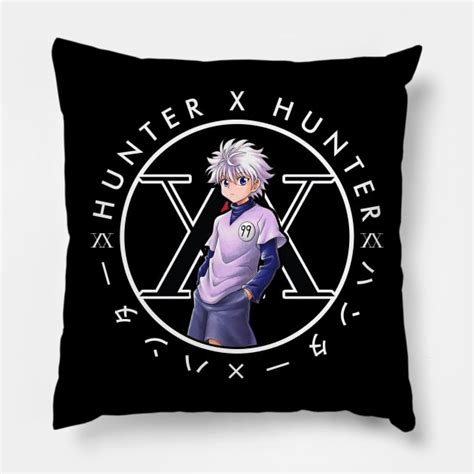 Killua Zoldyck Circle Text Hunter X Hunter Throw Pillow Hunter X Hunter Store