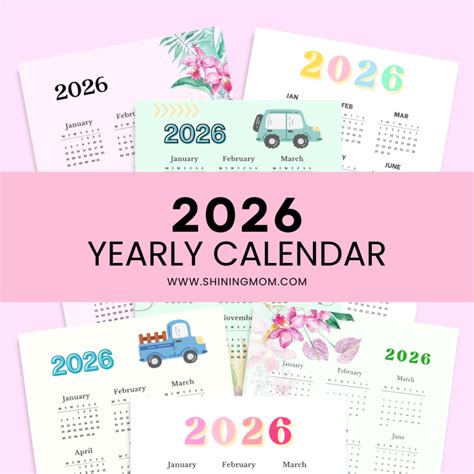 2026 Yearly Calendar 35 Free And Stylish One Page Templates
