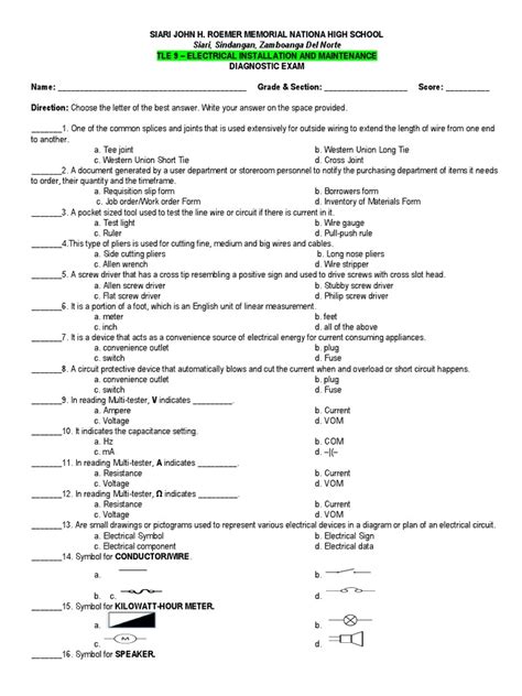 Grade 9 Eim Diagnostic Test Pdf Personal Protective Equipment