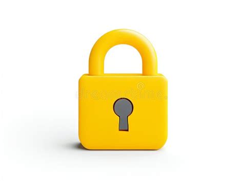 Yellow Folder With Lock 3d Isolated Data Security Concept Stock Illustration Illustration Of