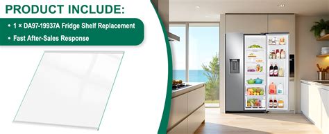 Poolkey Upgraded Da97 19937a Refrigerator Glass Shelf