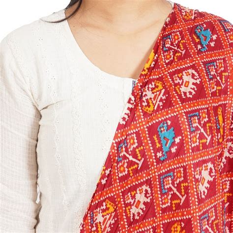 Multi Cololr Patola Printed Traditional Wear Dupatta Chiffon Floral