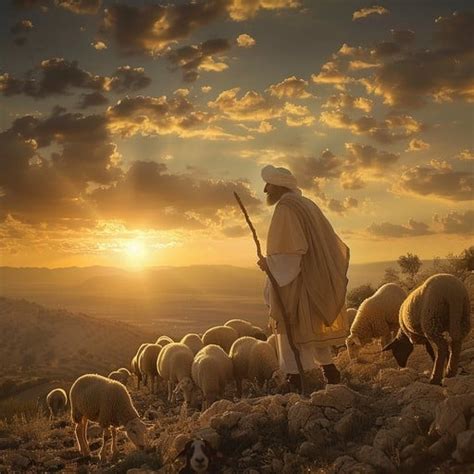 Free Shepherd At Sunset Image Shepherd Sunset Sheep Download At