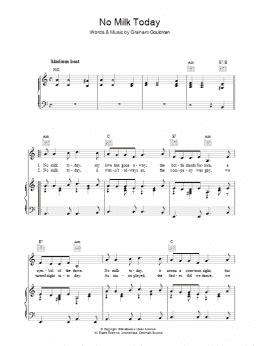 No Milk Today Piano Vocal And Guitar Chords Print Sheet Music Now