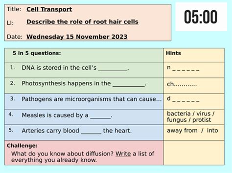 Aqa Gcse Cell Transport Diffusion Osmosis Active Transport