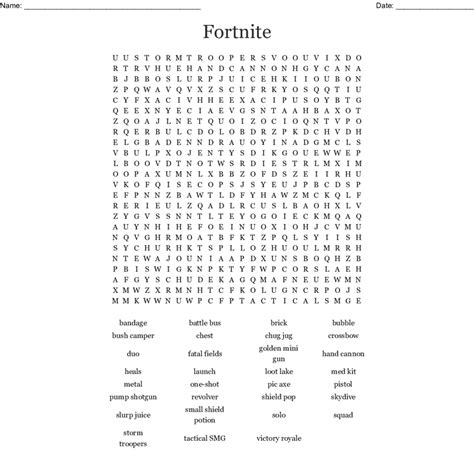 Fortnite Word Search Printable Skins Word Search Maker