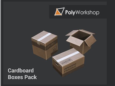 cardboard boxes pack 3d props unity asset store