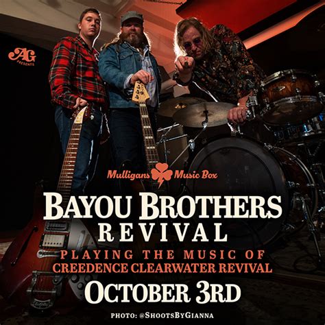 Bayou Brothers Revival A Tribute To Creedence Clearwater Revival Mulligans On The Blue