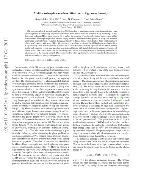 Pdf Multiwavelength Anomalous Diffraction At High X Ray Intensity
