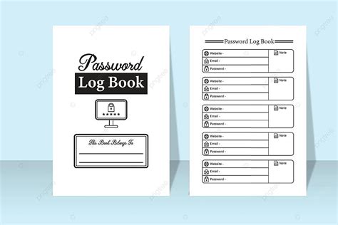 Password Tracker And Website Logbook Template For Kdp Vector Spread Sheet Design Organizer