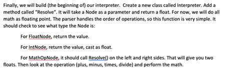 Solved Javahelp Needed In Regards To The Interperter Class