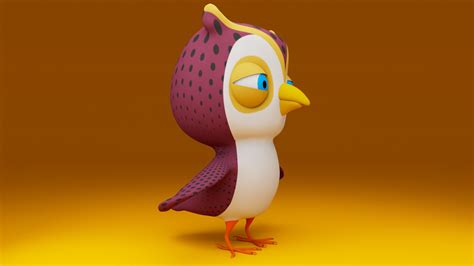3d Wise Stylized Cartoon Owl 3d Model Add Hoots Of Charm Turbosquid