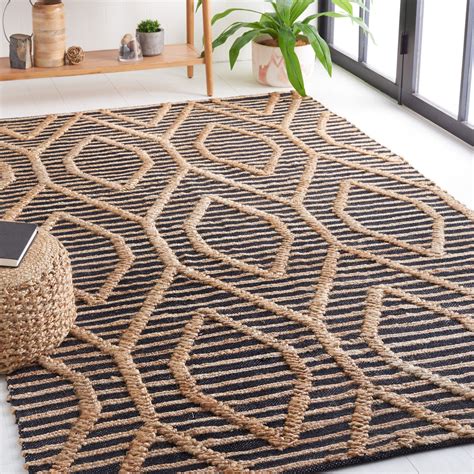 Safavieh Natural Fiber Flat Weave 80 Jute And 20 Cotton Geometric Rug