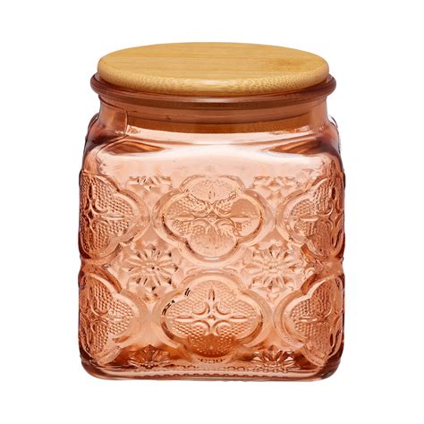 Pressed Glass Jar 500ml Assorted The Reject Shop