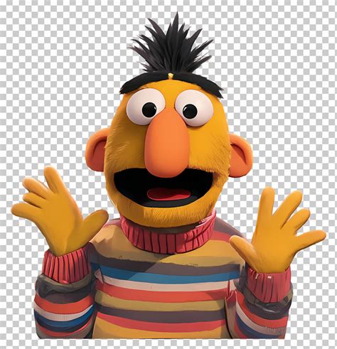 Bert Yellow Cartoon Character With Striped Sweater Png Clipart Animated Features Bert