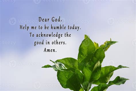 Prayer Text With Green Leaves Against Clear Blue Sky Background