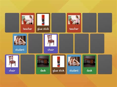 Vocabulary Classroom Objects Parejas