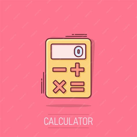 Premium Vector Calculator Icon In Comic Style Calculate Cartoon Vector Illustration On