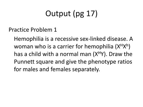 Notes Sex Linked Traits Ppt