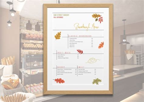 Fall Sourdough Bread Menu Seasonal Pricing And Options List Custom