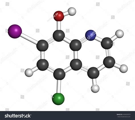 Clioquinol Iodochlorhydroxyquin Antifungal Antiprotozoal Drug Molecule