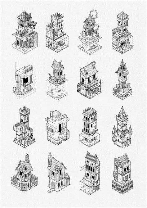 Isometric Grid Some Of Last Year S Inktober Drawings Artofit