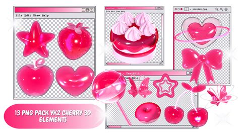 Png Pack Yk2 Cherry 3d Elements By Starcolors13 On Deviantart