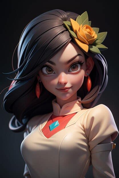 Premium Photo 3d Rendering Cartoon Character Pretty Girl Game