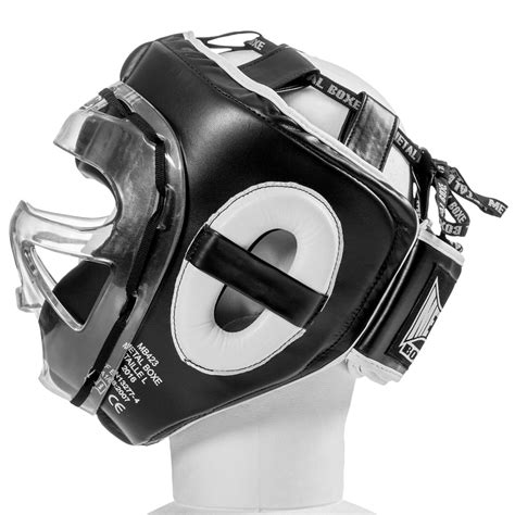 Metal Boxe Head Guard Face Black White M Equipment