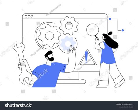 Computer Troubleshooting Abstract Concept Vector Illustration庫存向量圖（免版稅