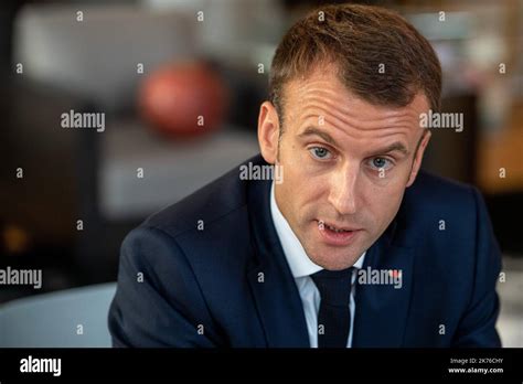The President Of The Republic Emmanuel Macron At The Elysée During An Interview On The Occasion