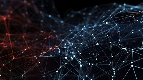 Abstract Network And Technological Image Of Blue Red Network Background