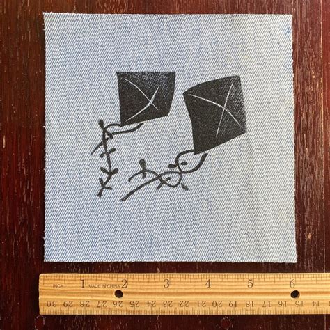 Set Of Two Kite Flying Patches Kite Prints Slow Stitch Visible