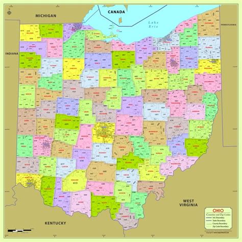Ohio County Map With Cities And Zip Codes
