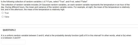 Solved Is The Following Collection Of Random Variables Chegg