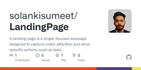 GitHub Solankisumeet LandingPage A Landing Page Is A Single Focused Webpage Designed To