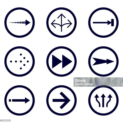 Direction Arrows Vector Collection Set Different Black Arrow Icon