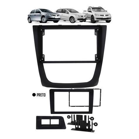 Moldura Dvd 2 Din 9 Polegadas Vw Gol Saveiro Voyage G5 Preto Shopee Brasil