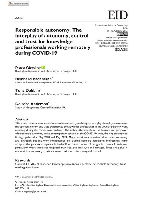 Pdf Responsible Autonomy The Interplay Of Autonomy Control And