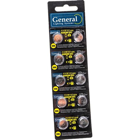 Батарейка General Lighting Systems GBAT-LR54 (AG10) кнопочная щелочная ...