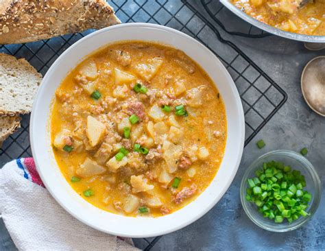 Creamy Chorizo Potato Soup The Flavours Of Kitchen