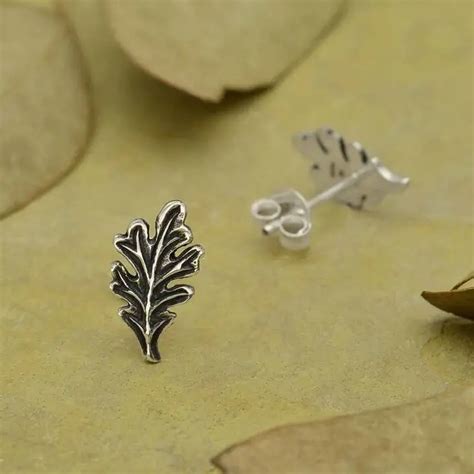 Oak Leaf Post Earrings Sterling Silver Becca