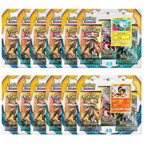 Pokemon Kit 12 Blister Triplo Sol E Lua Togedemaru E Litten Frete Grátis