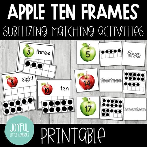 Apple Ten Frames Subitizing Matching Activity Fall Apples Ten Frames