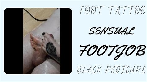 Lady Angela Real Session Sensual Footjob Foot Tattoo Black Pedicure