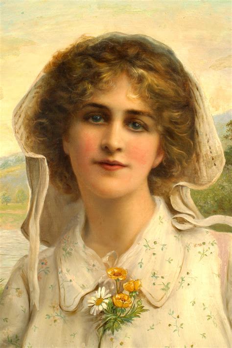 Pre Raphaelite Framed English Oil Portrait Of A Young Woman For Sale At