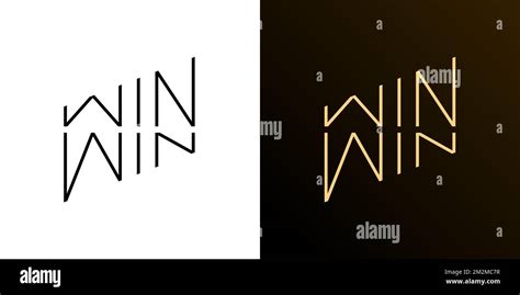 Win Win Logo Linear Dynamic Design Creative Concept Winwin Partnership