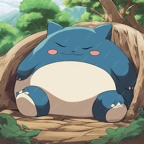 Snorlax El Pokémon Dormido Gigante De La Relajación Y La Paz Foto Premium
