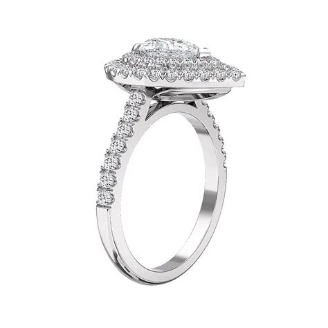 Double Halo Pear Shaped Engagement Ring Waldemar Jewellers