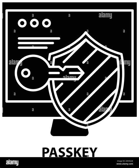 Passkey Icon Black Vector Sign With Editable Strokes Concept